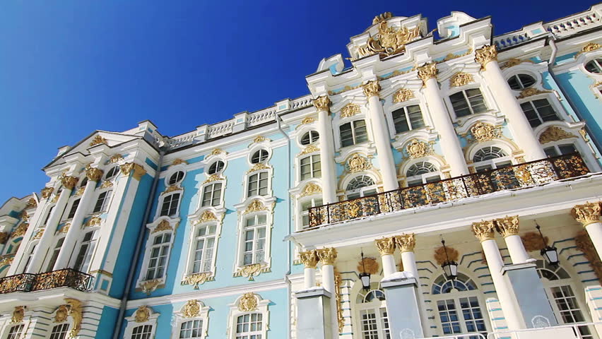 Front Of Catherine Palace In Winter In Pushkin (Tsarskoye Selo), The ...