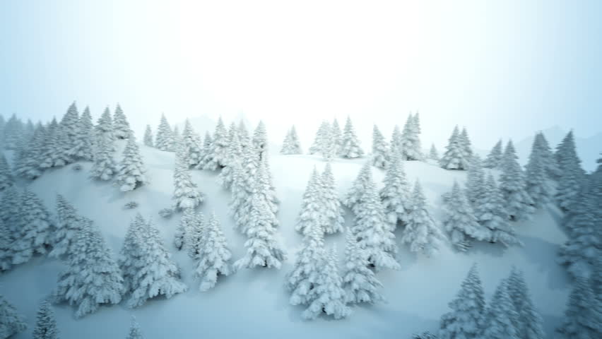 Winter Snow Landscape. High Quality Full CG Animation Showing Hills ...
