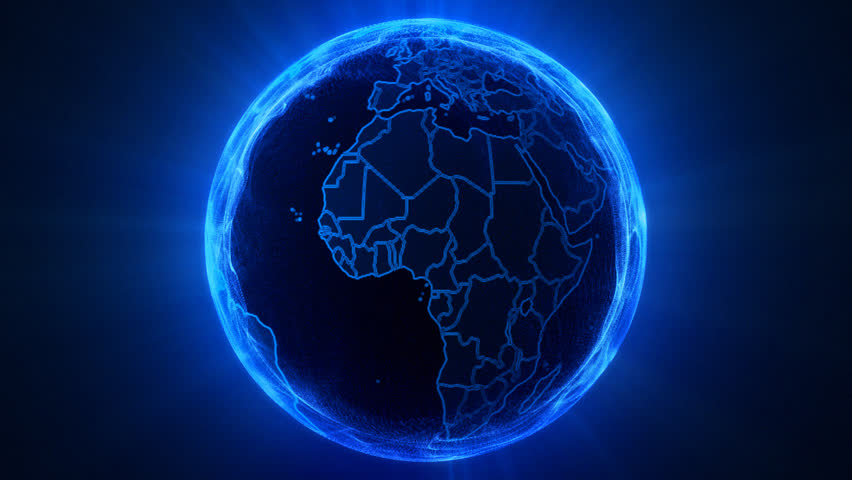 3d Animation Of A Growing Network Across The World - Blue Version Stock ...
