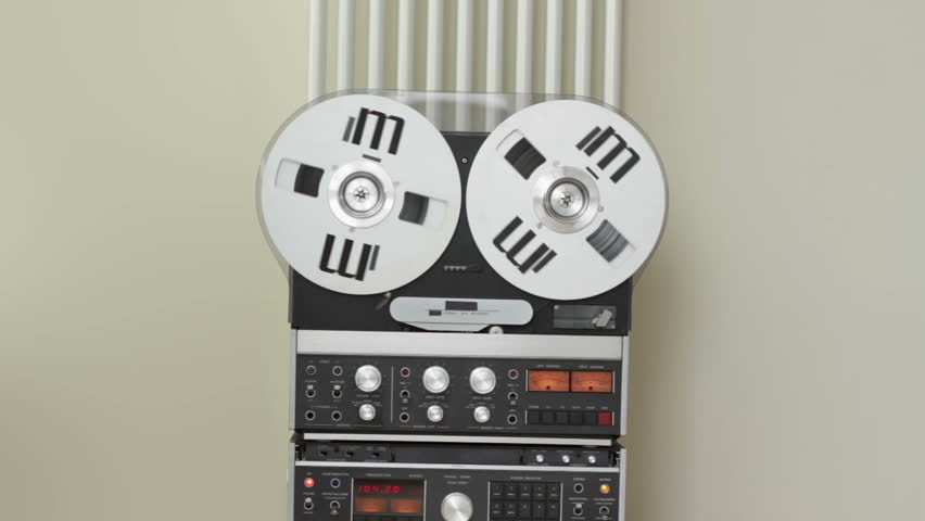 Stock video of retro audio tape recorder. reel to reel | 3714272 ...