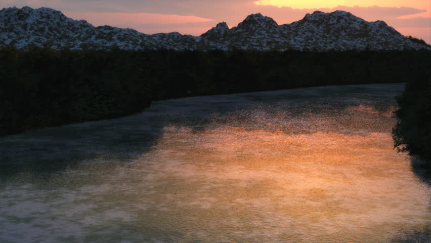 1088 River Valley Spring Snow Stock Footage Video (100% Royalty-free ...