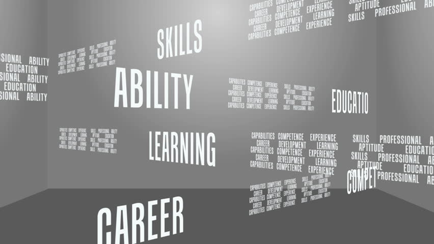 Stock Video Clip of Montage of education buzz words interlocking on ...