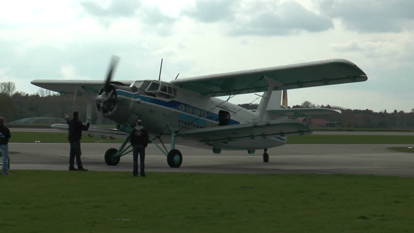 Stock video of historic antonov an-2 biplane rolling to | 3847022 ...