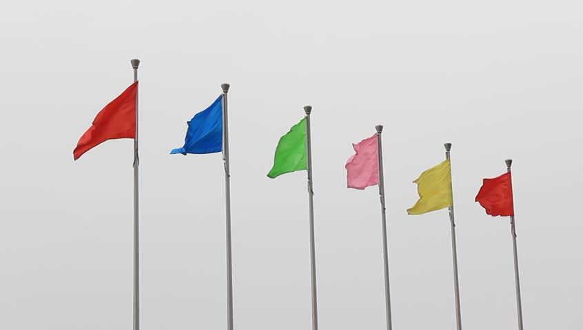 Color Flags in the Air Stock Footage Video (100% Royalty-free) 3917792 ...
