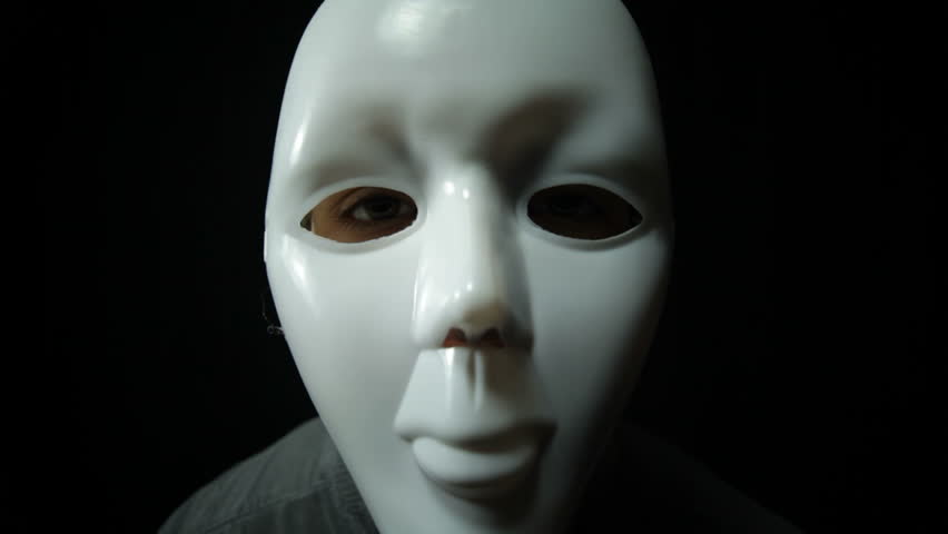 Scary Horror Masked Man Looking At You Stock Footage Video 3923969 ...