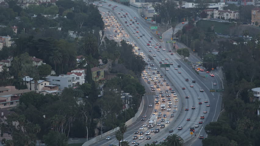 Los Angeles Highway, Aerial View, Stock Footage Video (100% Royalty ...