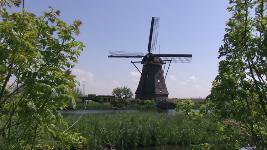 Turning Dutch Windmill Stock Footage Video 227659 - Shutterstock