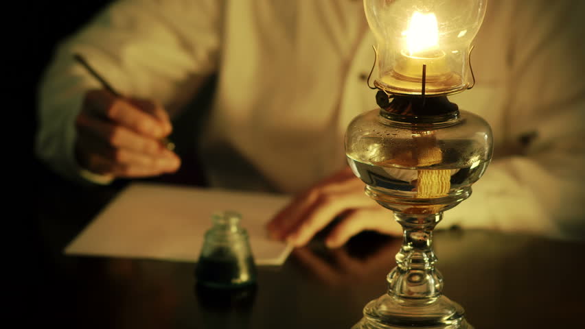 Oil Lamp Calibration. Preparing An Old Fashioned Lantern. Stock Footage ...
