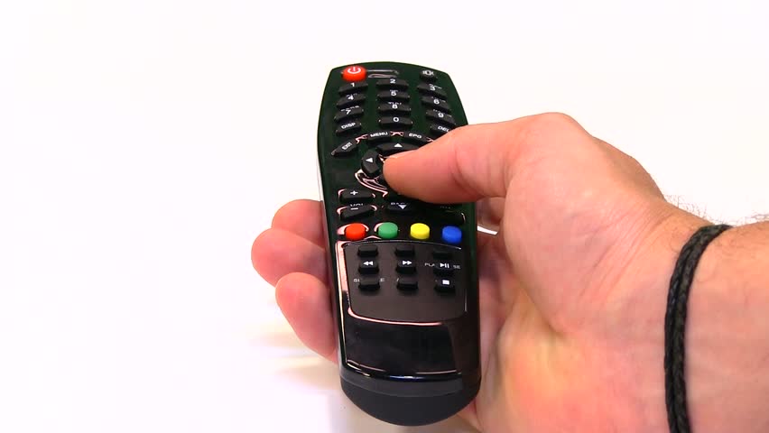 Stock video of man hand pressing buttons tv remote | 4283612 | Shutterstock