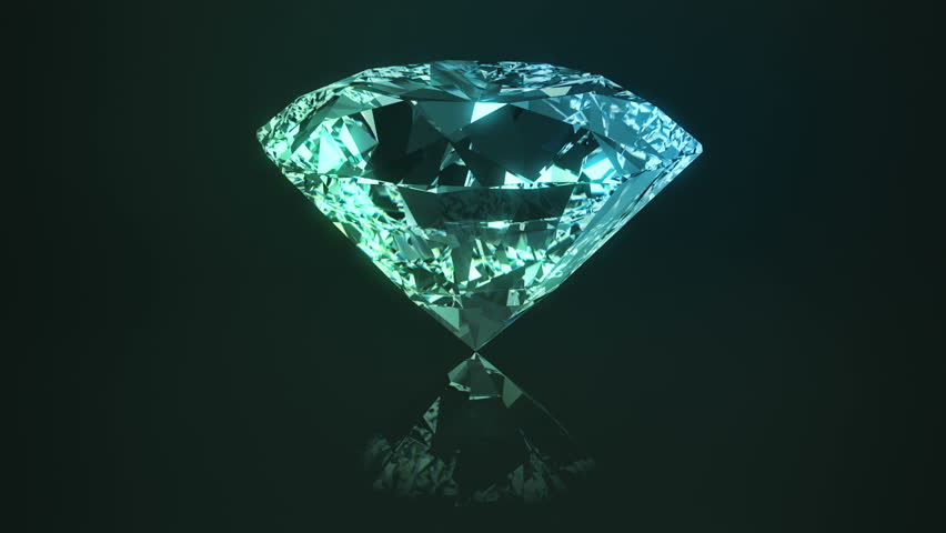 Blue Diamond - Loopable Spinning Animation With Particles Stock Footage ...