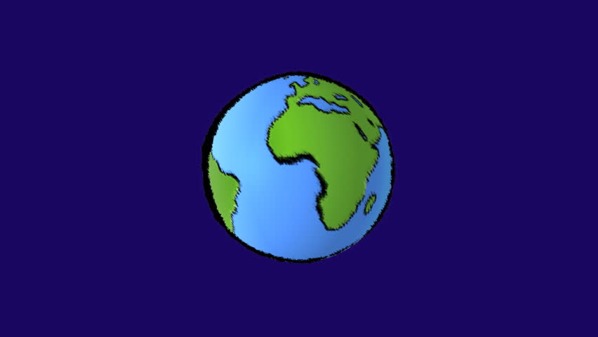 Cartoon Earth With Yellow Background Stock Footage Video 4373786 ...