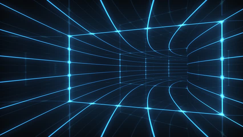 Futuristic Loop Video Animation With Moving Technology Light Objects ...