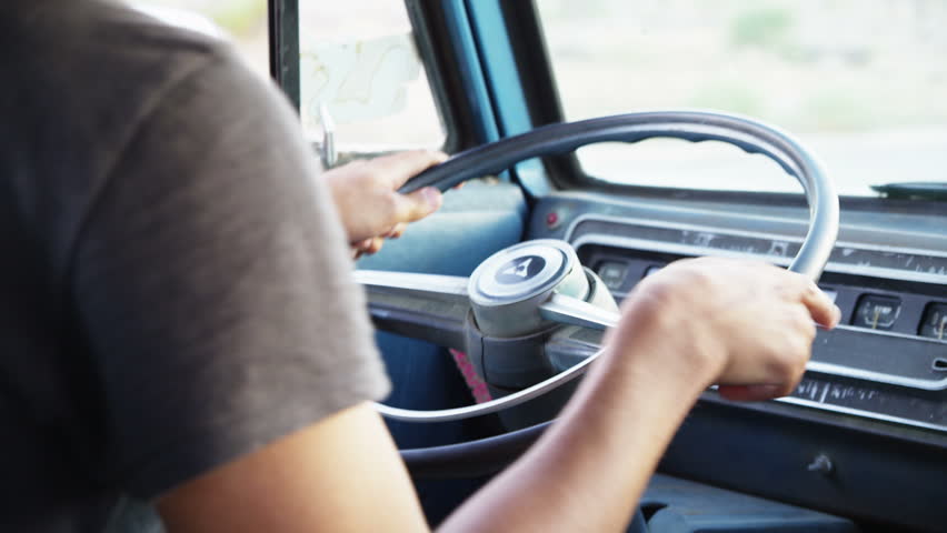 Driving Using Steering Wheel Stock Footage Video (100% Royalty-free ...