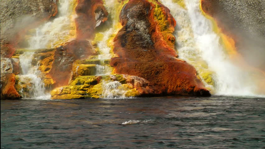Overflow from Excelsior Geyser Runs Stock Footage Video (100% Royalty ...