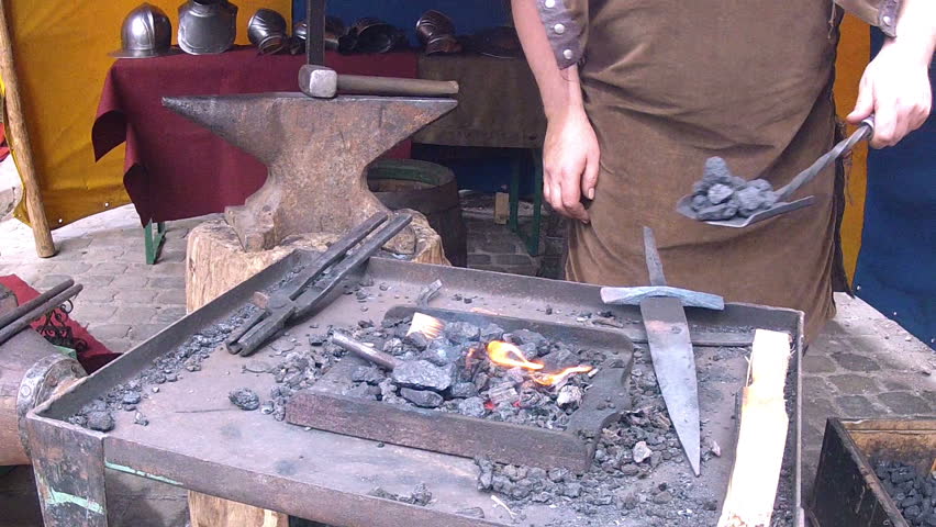 Blacksmith. Medieval Tradition Of Making Armor And Swords At The Forge ...