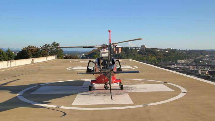 Medical Helicopter Starting up On Stock Footage Video (100% Royalty ...