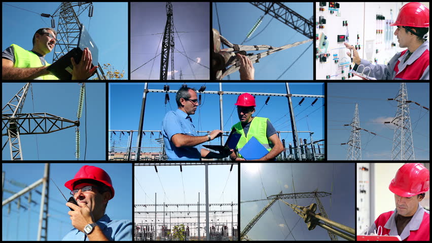 Stock video of electricity distribution system. electric company worker ...