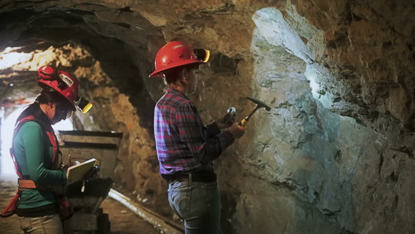 Geology Engineers Classifying Minerals from Stock Footage Video (100% ...