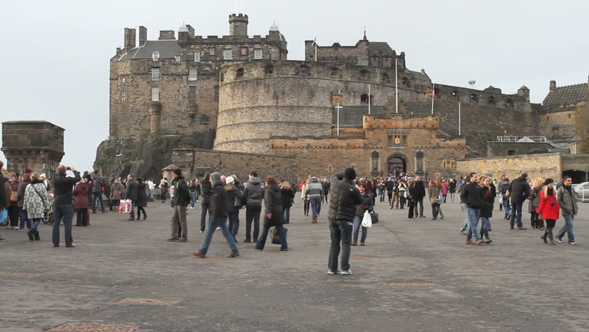EDINBURGH, SCOTLAND - November 30: Time Lapse Of Tourists Outside ...