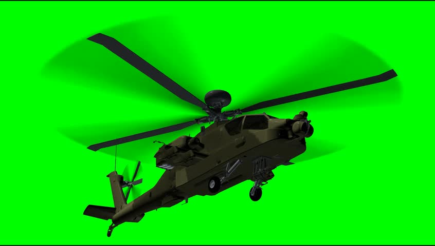Boeing AH-64 Apache Helicopter After Landing Green Screen Video Footage ...