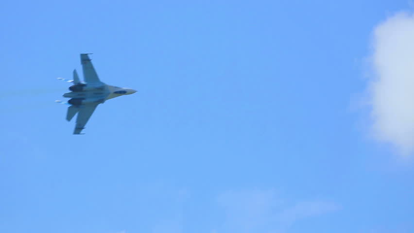 Su-27 Sukhoi Jet Fighter Performing Stock Footage Video (100% Royalty ...