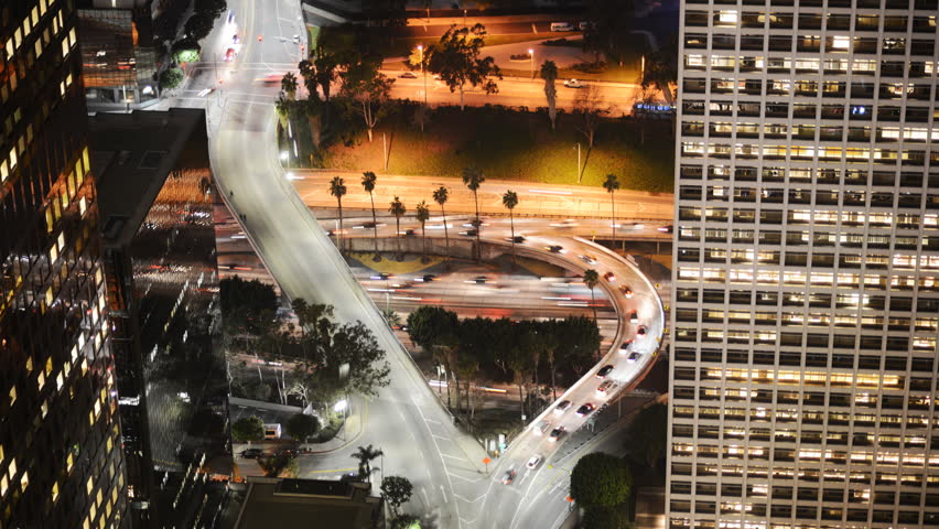 Stock Video Clip of Time Lapse of Busy Freeway Ramp in | Shutterstock
