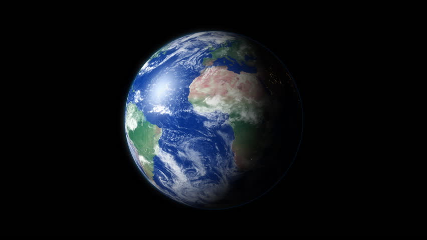 Satellite View Of Planet Earth Rotating - Northern Hemisphere. High ...