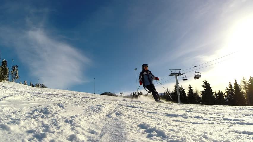 Slow Motion of a Skier Stock Footage Video (100% Royalty-free) 5559182 ...
