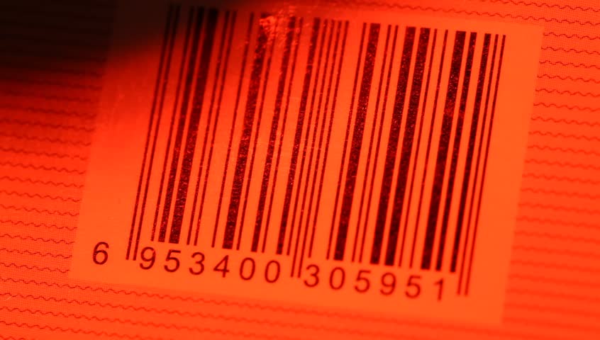 Red Bar Code On White Background Falling Apart And To The Ground 库存影片视频 ...