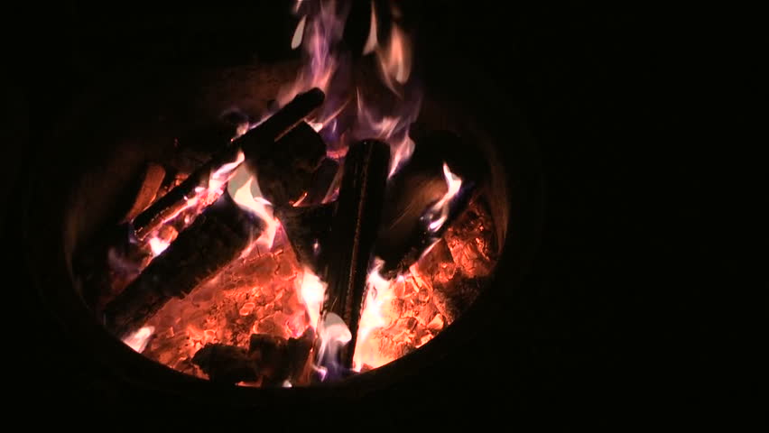 Real Campfire with Black Background Stock Footage Video (100% Royalty ...
