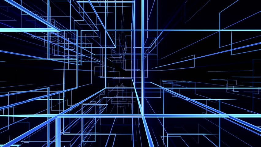 Clipe de High tech grid growing, network concept, fly | Shutterstock