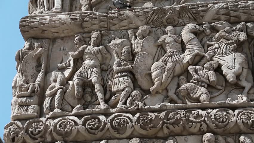 Bas-relief On the Ancient Arch Stock Footage Video (100% Royalty-free ...