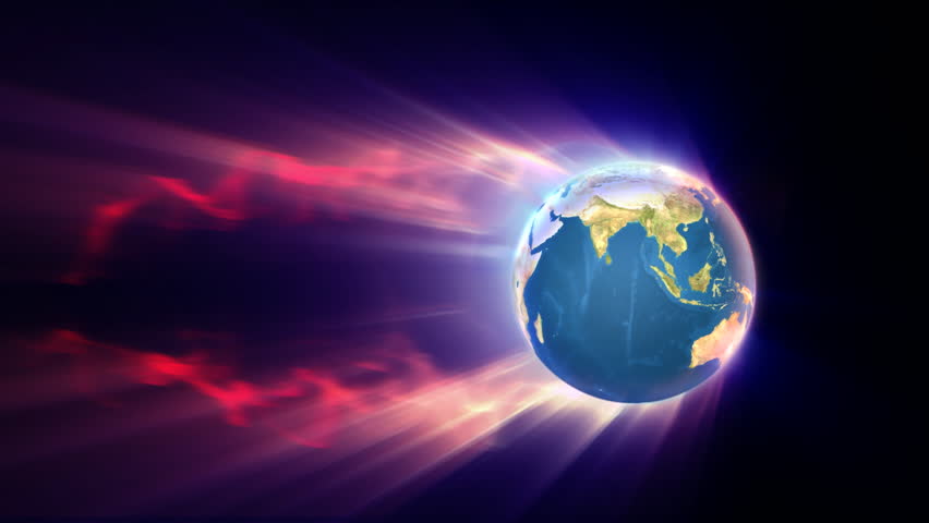 Blue Earth With Digital Streams - Earth 42 (HD) - Glowing Blue Earth ...