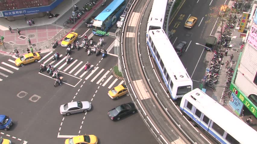 Stock video of long shot from taiwan traffic square | 5850302 ...