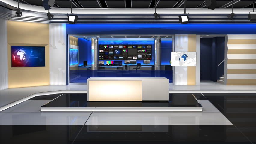 The Real TV News Studio,Loopable, Filmati e video d'archivio 4518296 ...