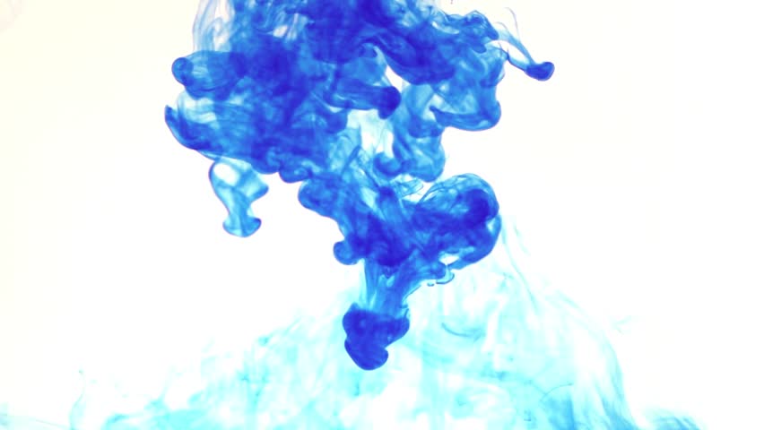 Blue Ink Drop In Water On A White Background For Effects. 3d Render ...