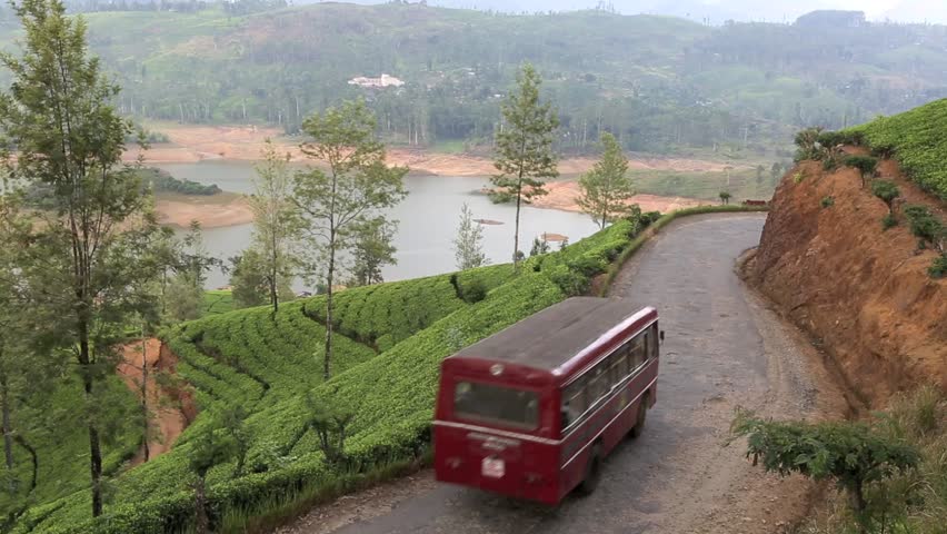 Public Bus Traveling Along Rural Stock Footage Video (100% Royalty-free ...