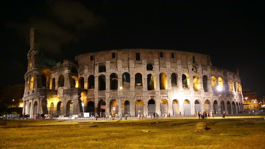 Colosseum, Rome, Italy At Night. Roman Coliseum. Beautiful View Of The ...