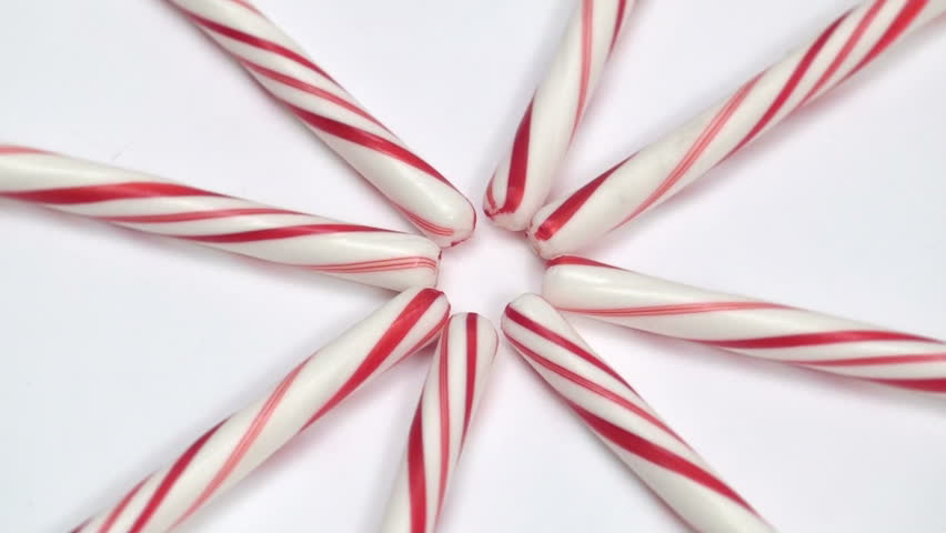 Candy Cane Design Isolated Against Red Background Zoom - NTSC Stock ...