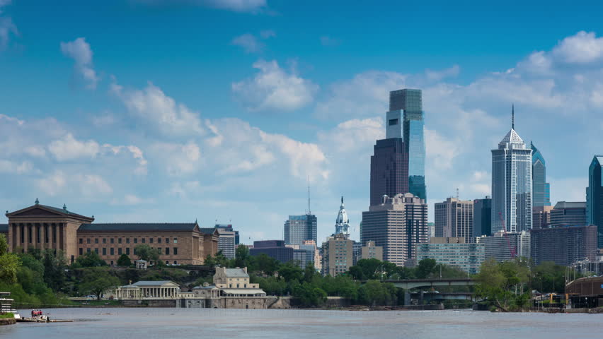 4K Timelapse Of The Philadelphia Skyline - Pennsylvania USA Stock ...