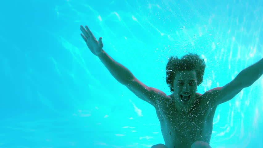 Happy Man Posing Underwater in Stock Footage Video (100% Royalty-free ...