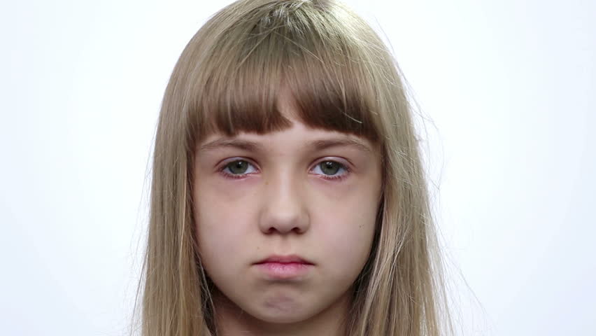 Beautiful Young Girl Indoor, Portrait Children Close Up Stock Footage ...