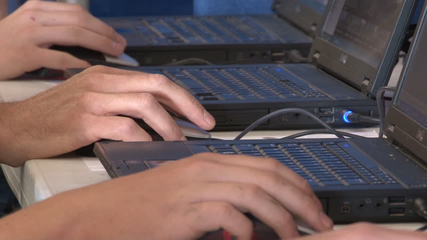 Students Manipulate Their Computer Mouse Stock Footage Video (100% ...