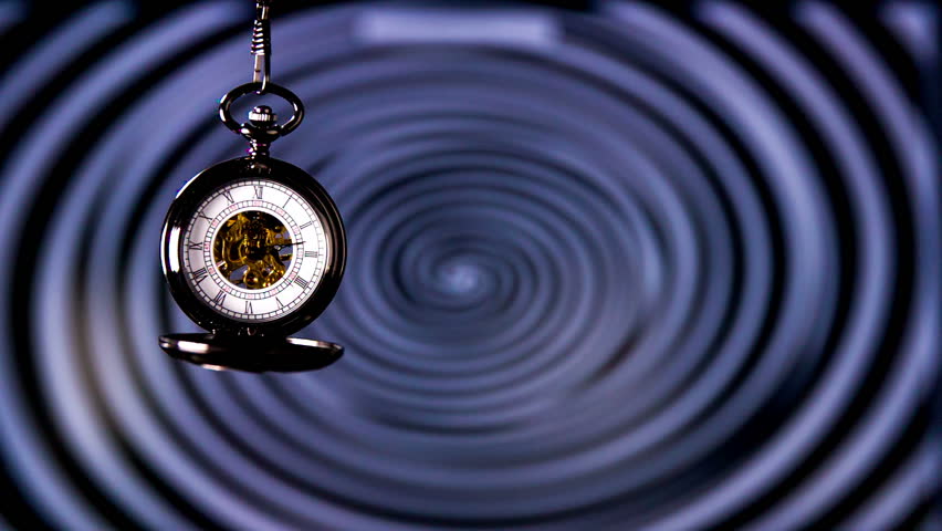 Swinging Pocket Watch Hypnosis In Slow Motion. Antique Pocket Clock ...