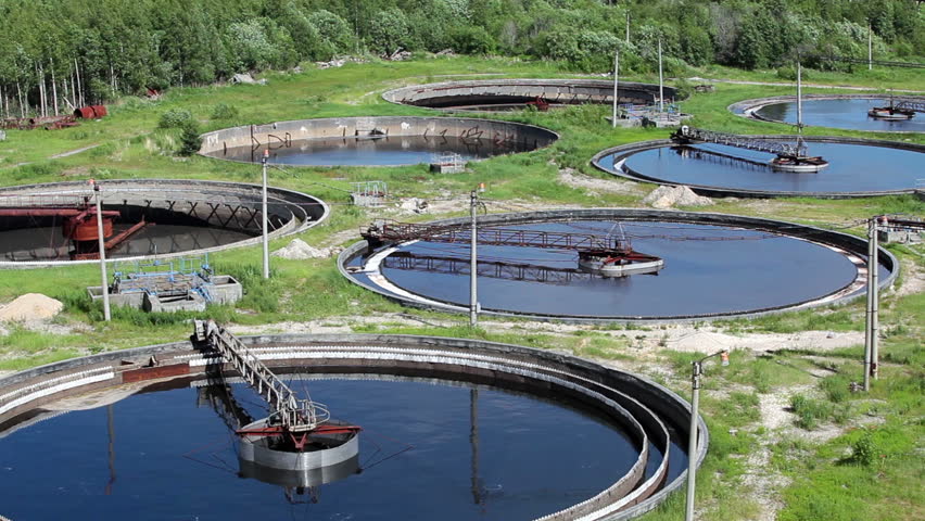 Timelapse View of Sedimentation Basins Stock Footage Video (100% ...