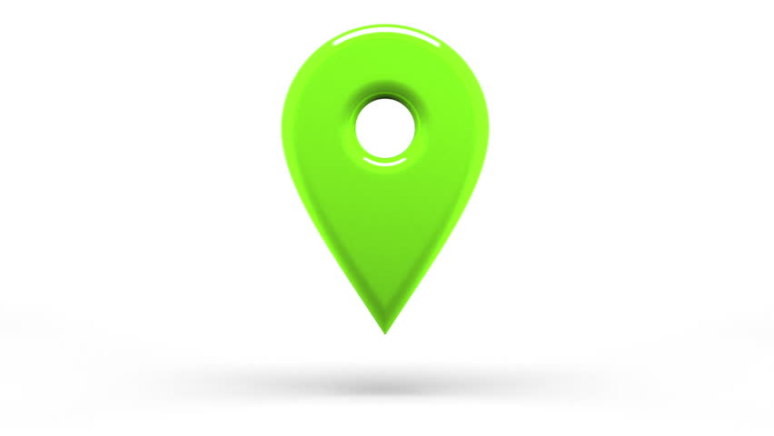 Pin Geo Location Isolated Icon Logo. 3d Render HD Footage. Chroma Key ...
