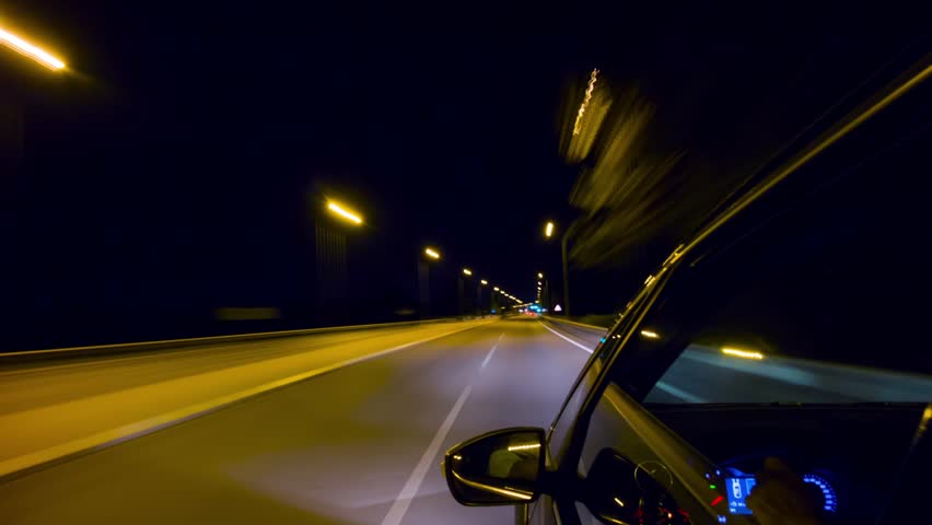 Stock video of night road, side view, time-lapse | 6950452 | Shutterstock