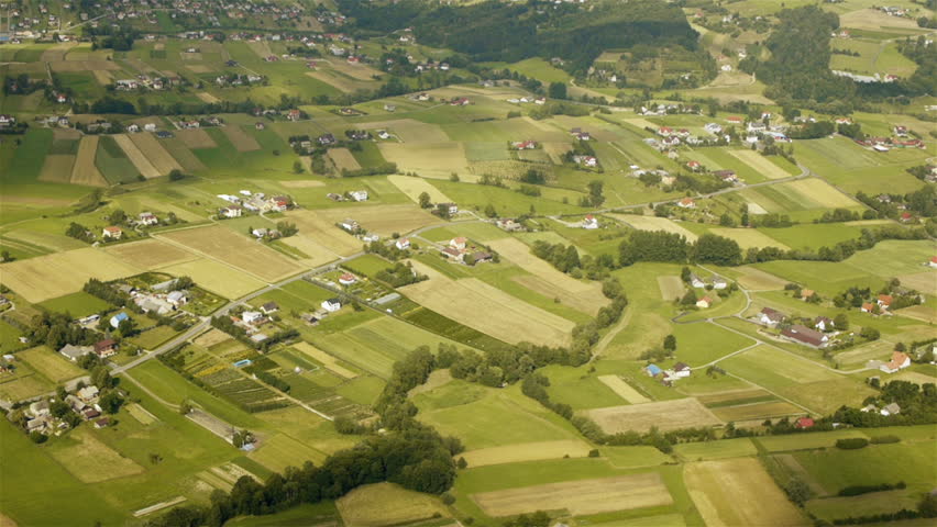 Polish Countryside Aerial View Stock Footage Video (100% Royalty-free ...