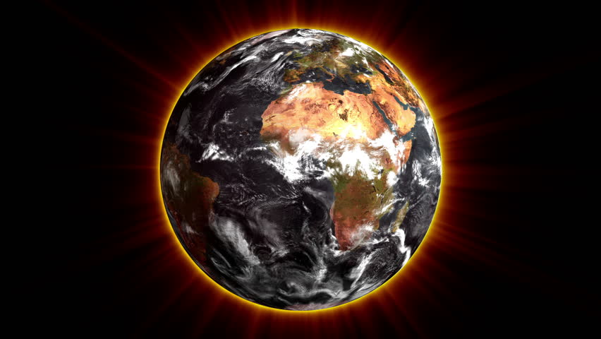 Rotation Earth To Realistic Style From Cosmos With Shine Light And Glow ...