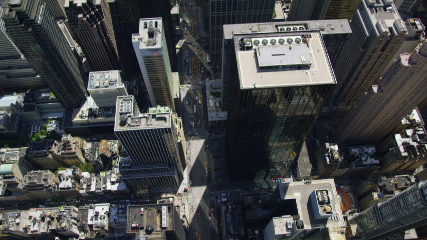 Stock Video Clip of Aerial view directly above New York City ...